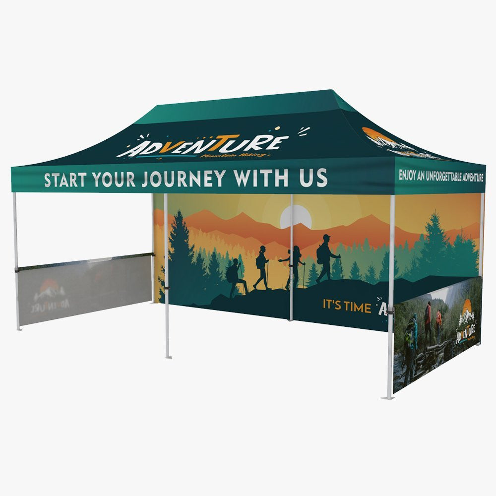 20ft Custom Event Tent with Half Walls — Minuteman Press San Antonio TX ...