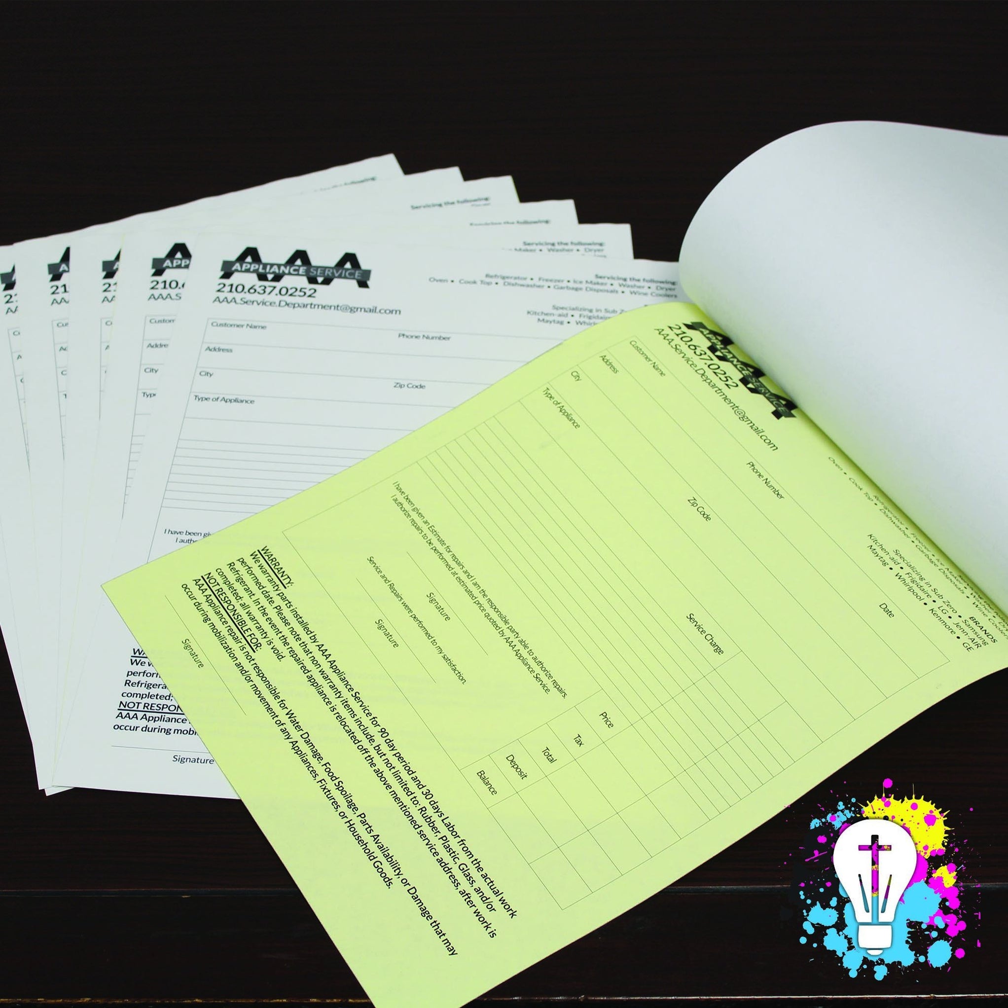 Carbonless NCR Forms San Antonio TX - Black Ink | Forms Printing ...